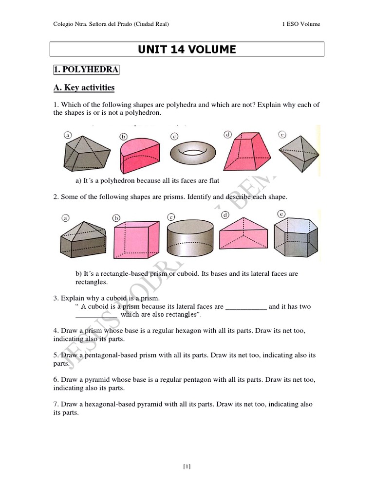 Volume of 3D Shapes Worksheet | PDF | Volume | Sphere