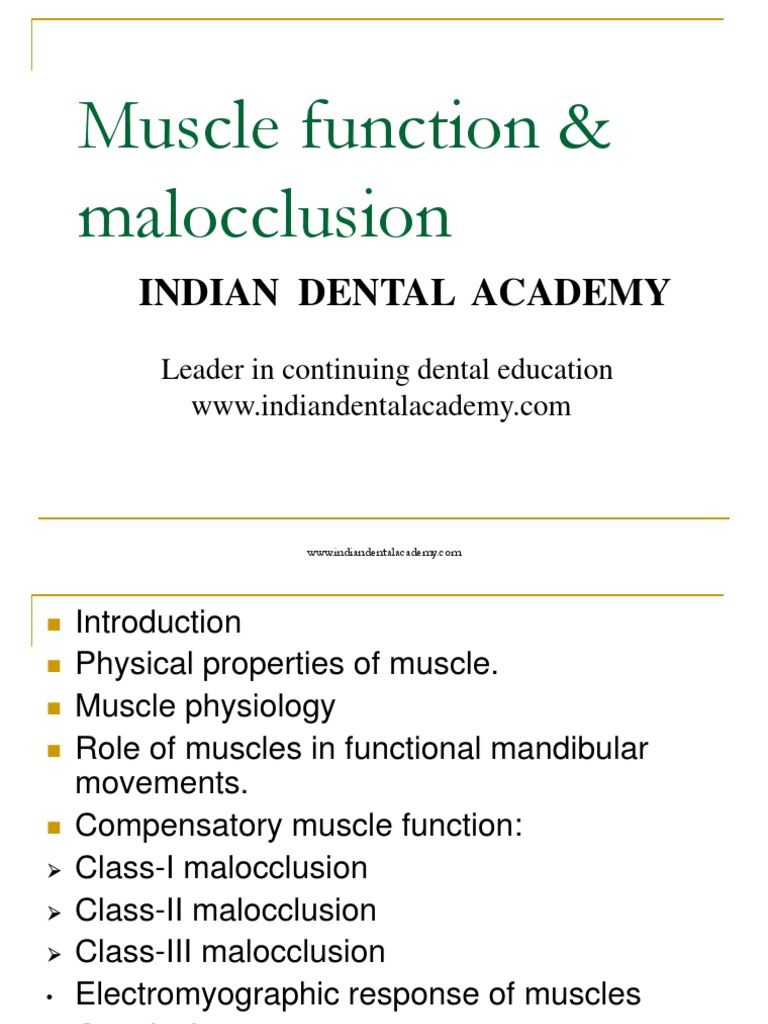 Muscle Function & Malocclusion / Orthodontic Courses by Indian Dental ...