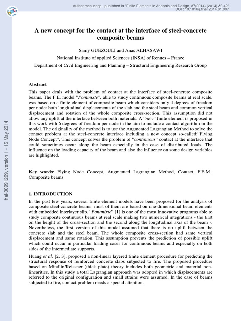 A New Concept For The Contact at The Interface of Steel-Concrete ...