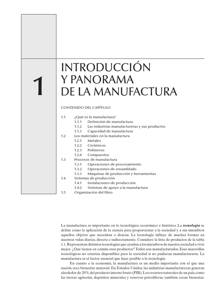 Lectura 01. Introduccion y Panorama de La Manufactura | PDF | Aluminio | Cantidad