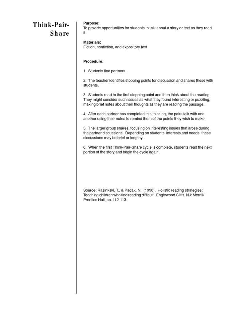Think Pair Share | PDF