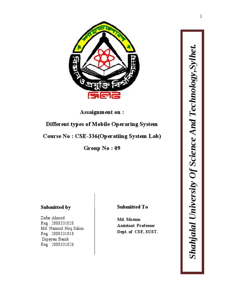 Assaignment On: Different Types of Mobile Operaring System Course No ...