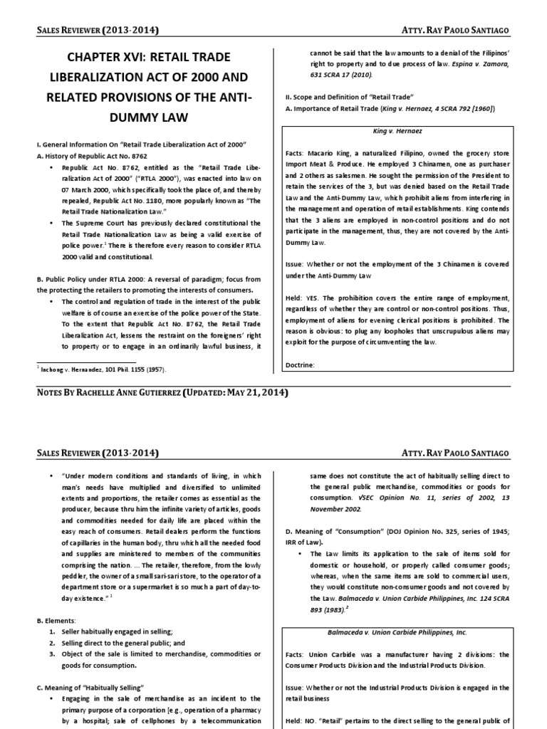 Retail Trade Liberalization in the Philippines | PDF | Retail | Citizenship