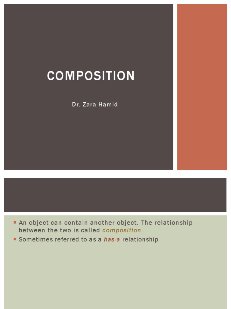 Composition | PDF | Object Oriented Programming | Computer Programming