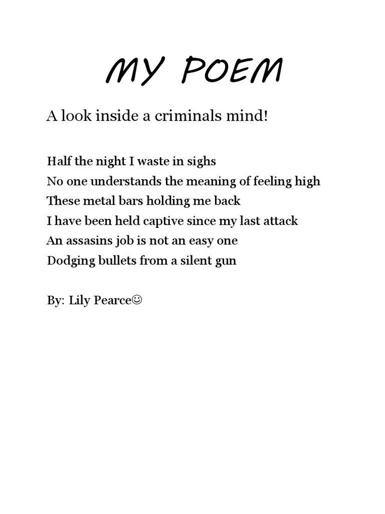 Inside a Criminal's Mind Poem | PDF