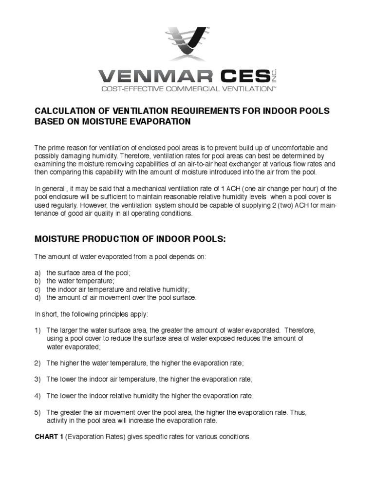 Ventilation Calculation Indoor Pools | PDF | Ventilation (Architecture ...