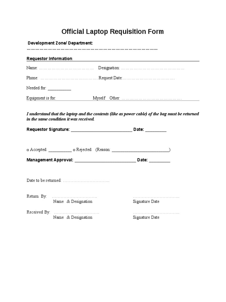 Requisition Form Laptop | PDF