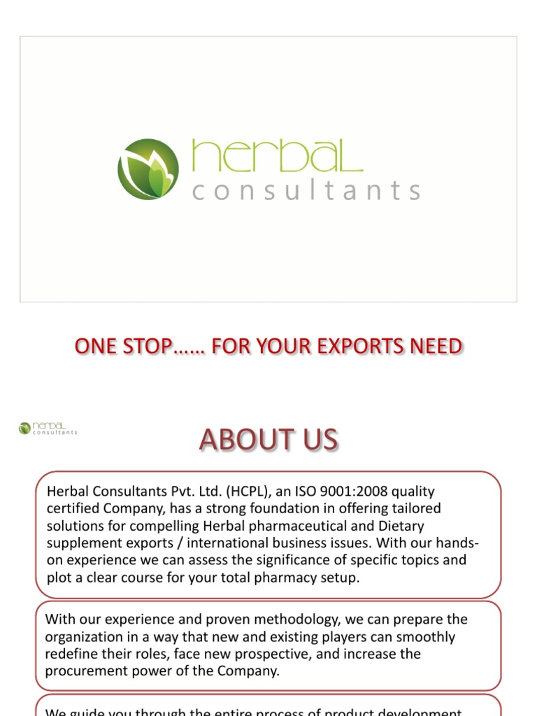 HCPL Company Presentation | PDF | Herbalism | Food And Drug Administration