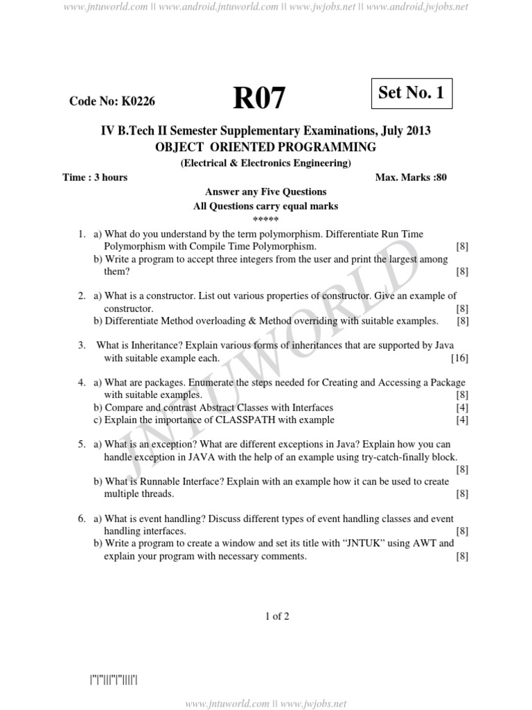 Object Oriented Programming | PDF | Java (Programming Language) | Constructor (Object Oriented ...