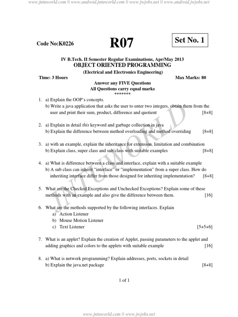 Object Oriented Programming Pdf Class Computer Programming Java Programming Language