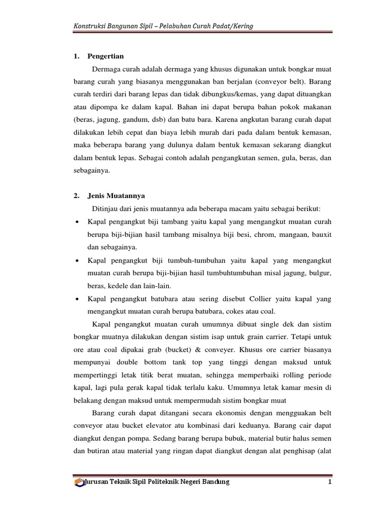 Layout Pelabuhan Curah Sederhana | PDF