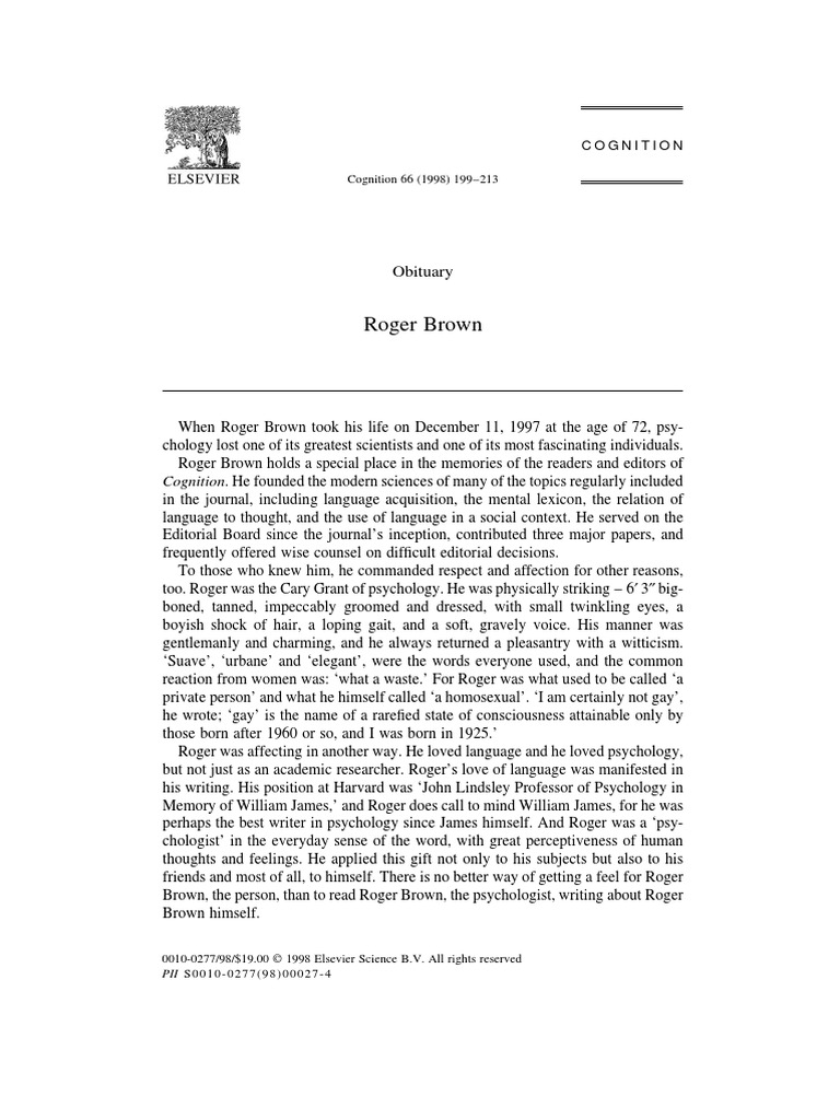 Brown Obituary | PDF