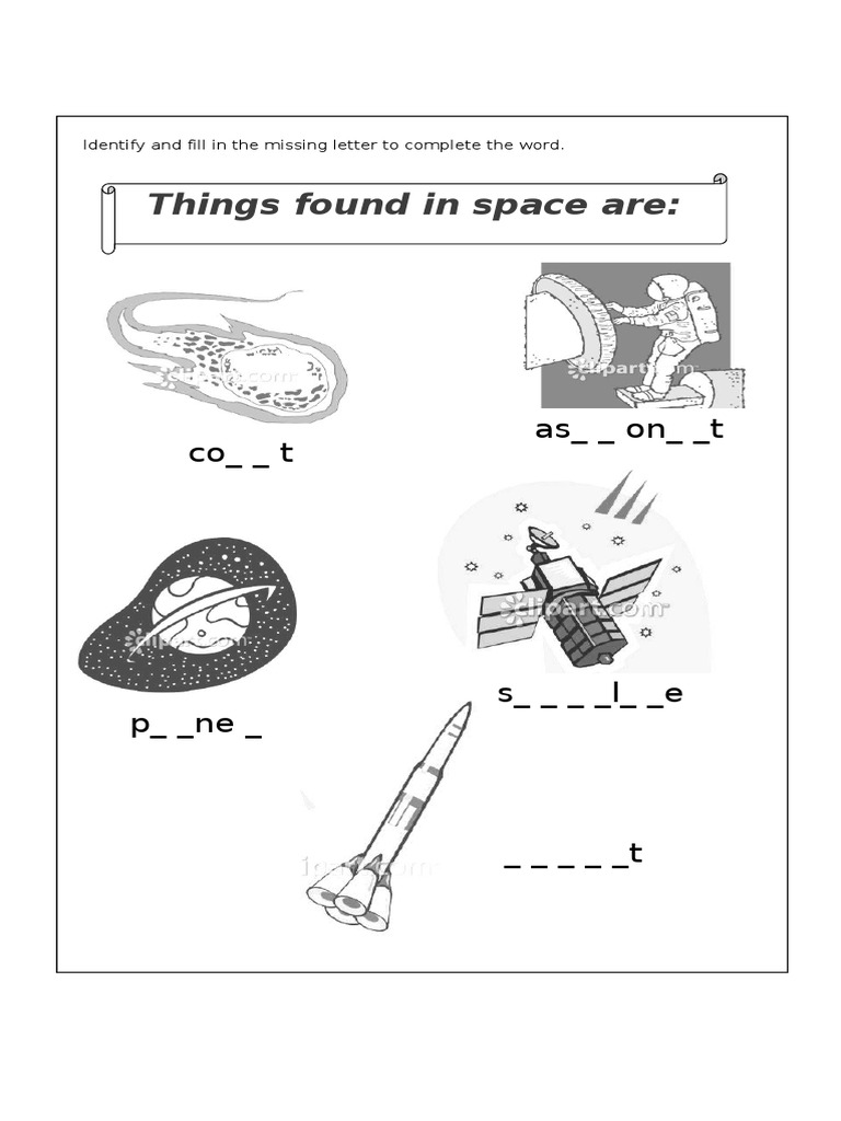 Complete Space Words Puzzle | PDF