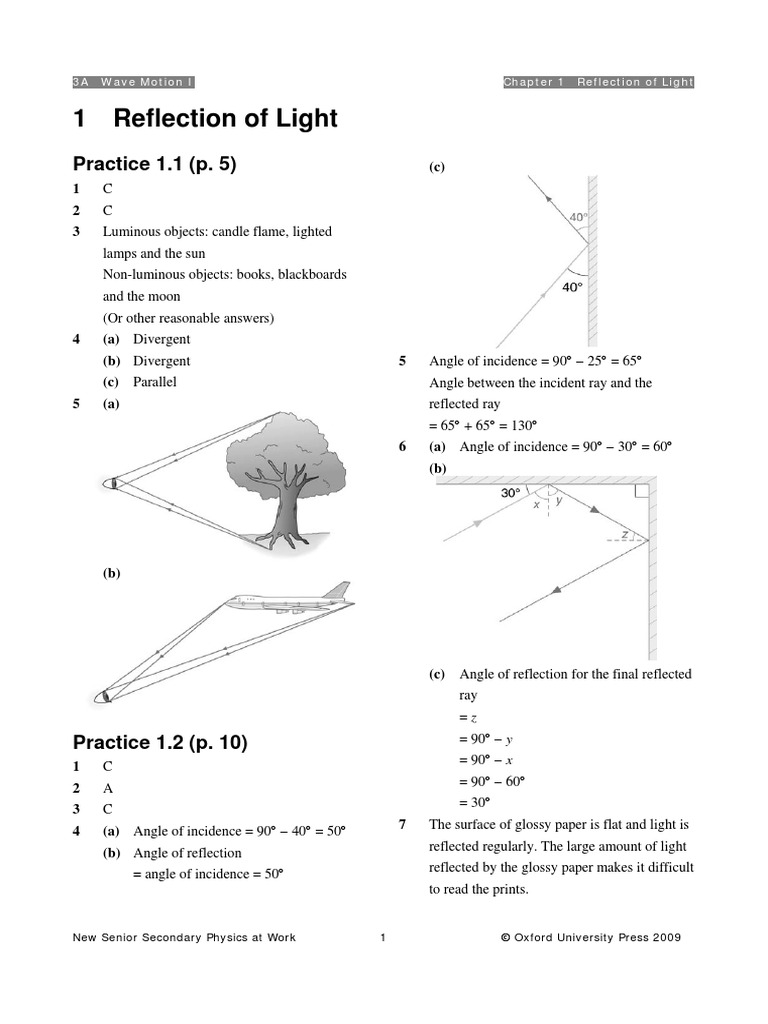 Phy BK Ans 3a | PDF | Lens (Optics) | Refraction