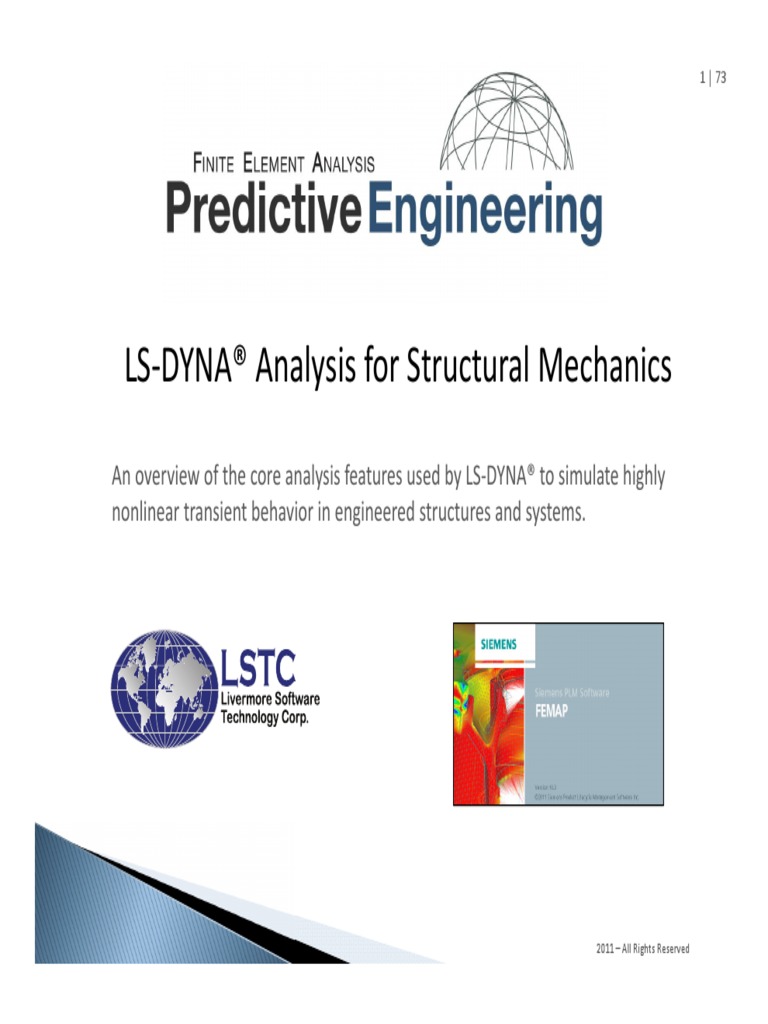 LS-DYNA Analysis For Structural Mechanics-Partial Note Set | PDF | Linear Elasticity | Stress ...