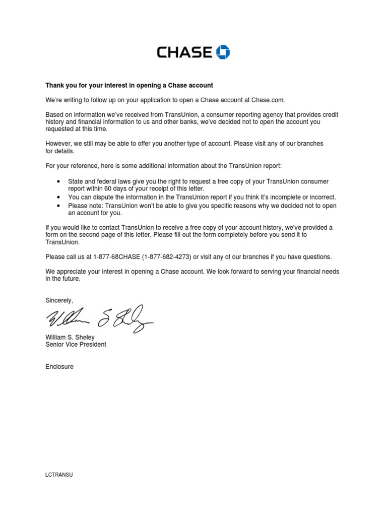 Thank You for Your Interest in Opening a Chase Account | Service ...