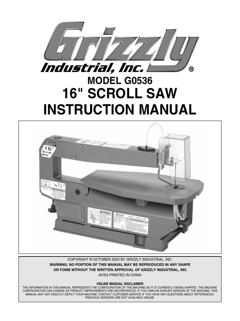16" Scroll Saw | PDF | Ac Power Plugs And Sockets | Screw