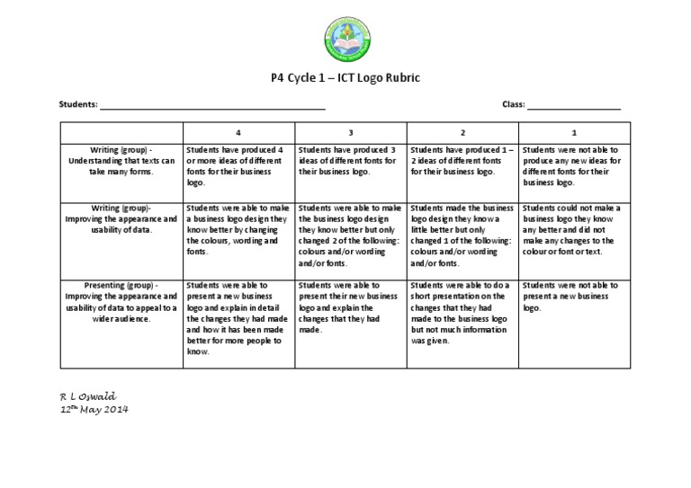 Ict Logo Rubric | PDF