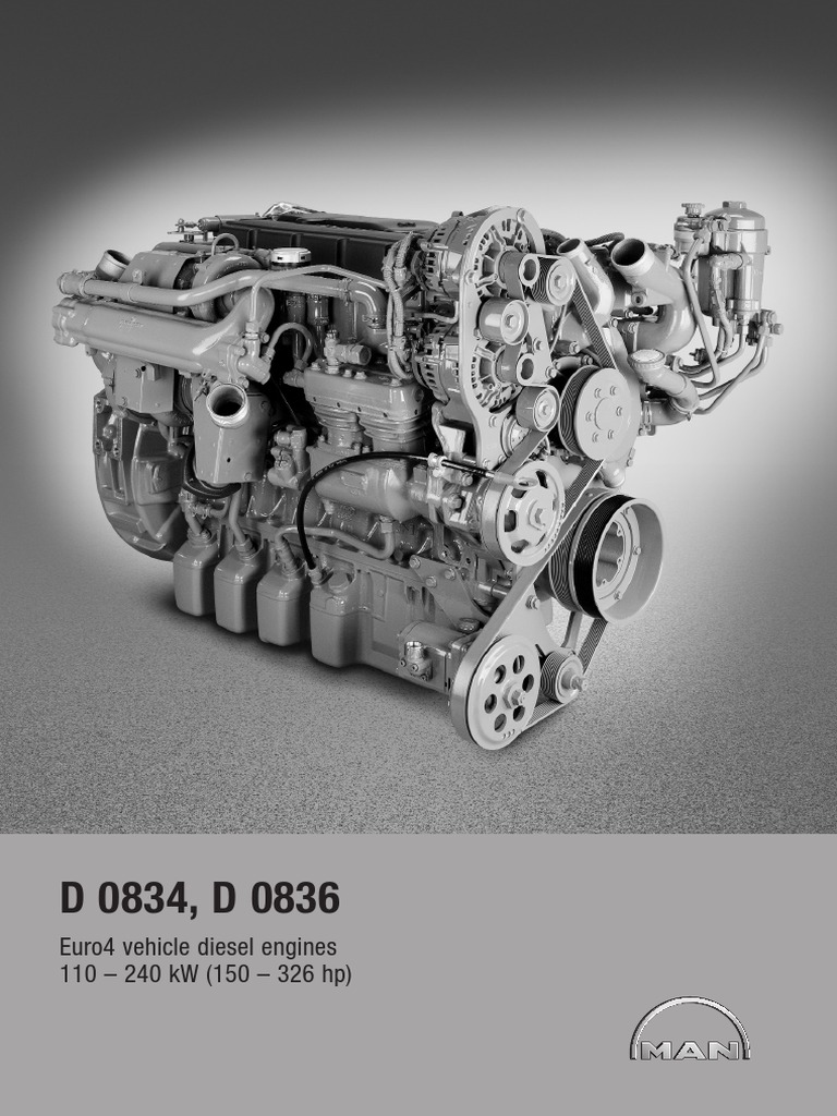 MAN D08 Euro 4 Diesel Engine Specs | PDF | Turbocharger | Diesel Engine