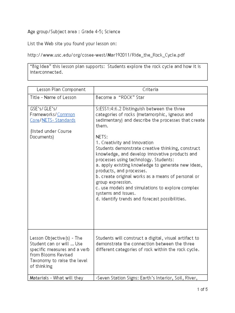 Rock Cycle Comic Strip Project | PDF | Educational Assessment | Pedagogy