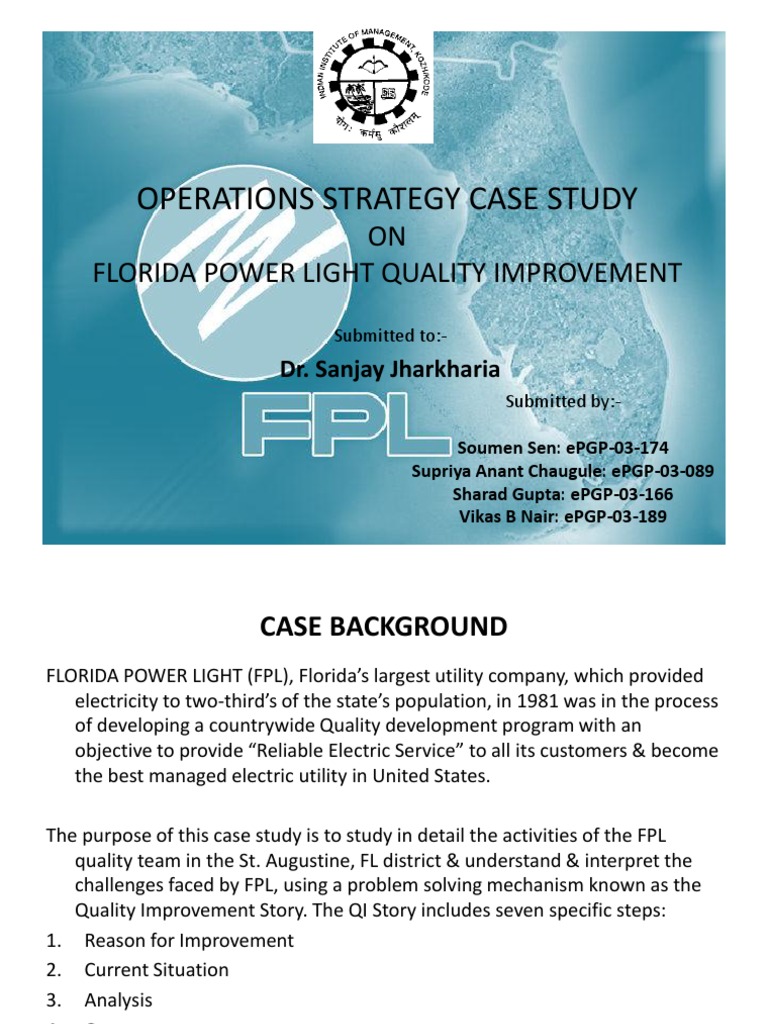 Operations Strategy - FPL Quality Improvement Case | PDF | Frequency ...