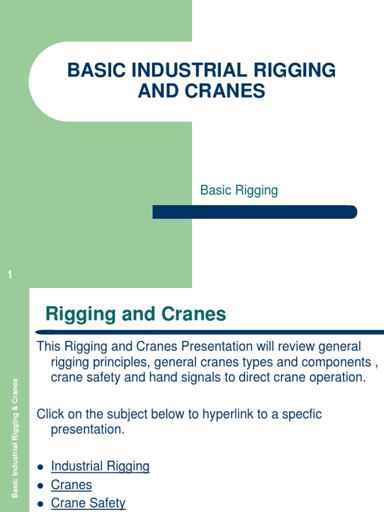 Fundamentals of Rigging and Cranes: An Overview of Basic Rigging ...