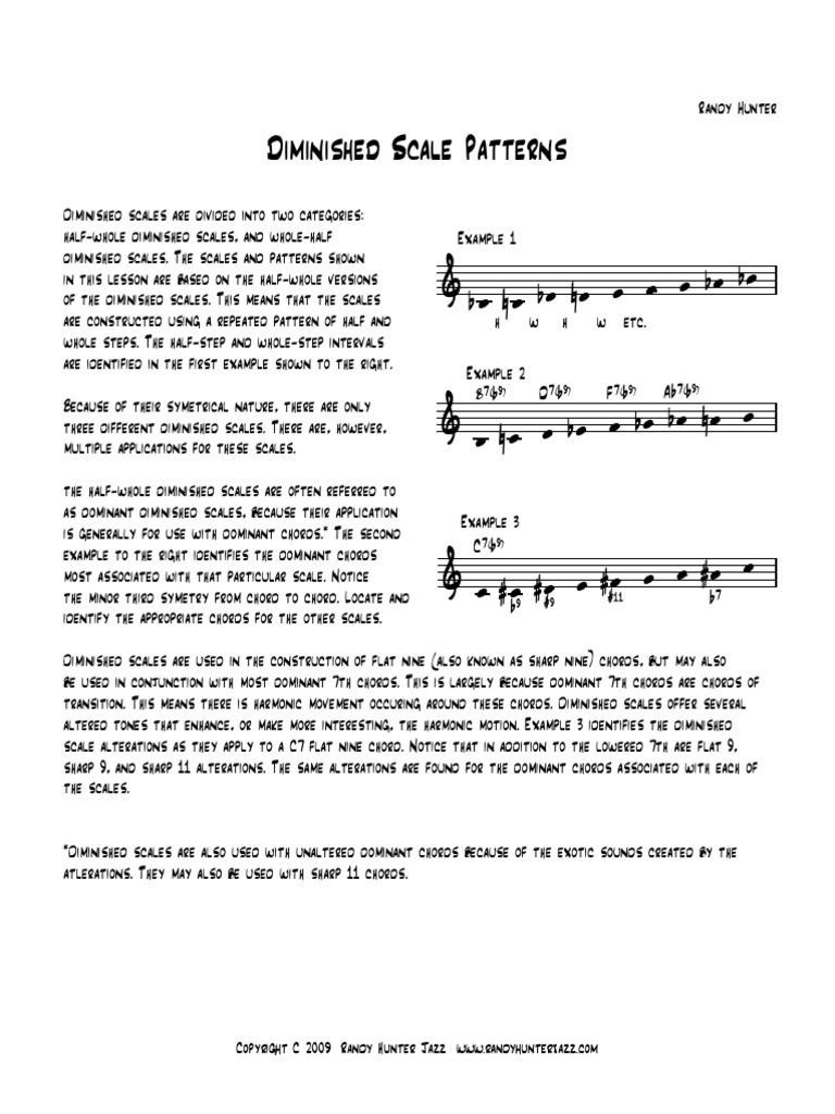 Diminished Scale Patterns | PDF