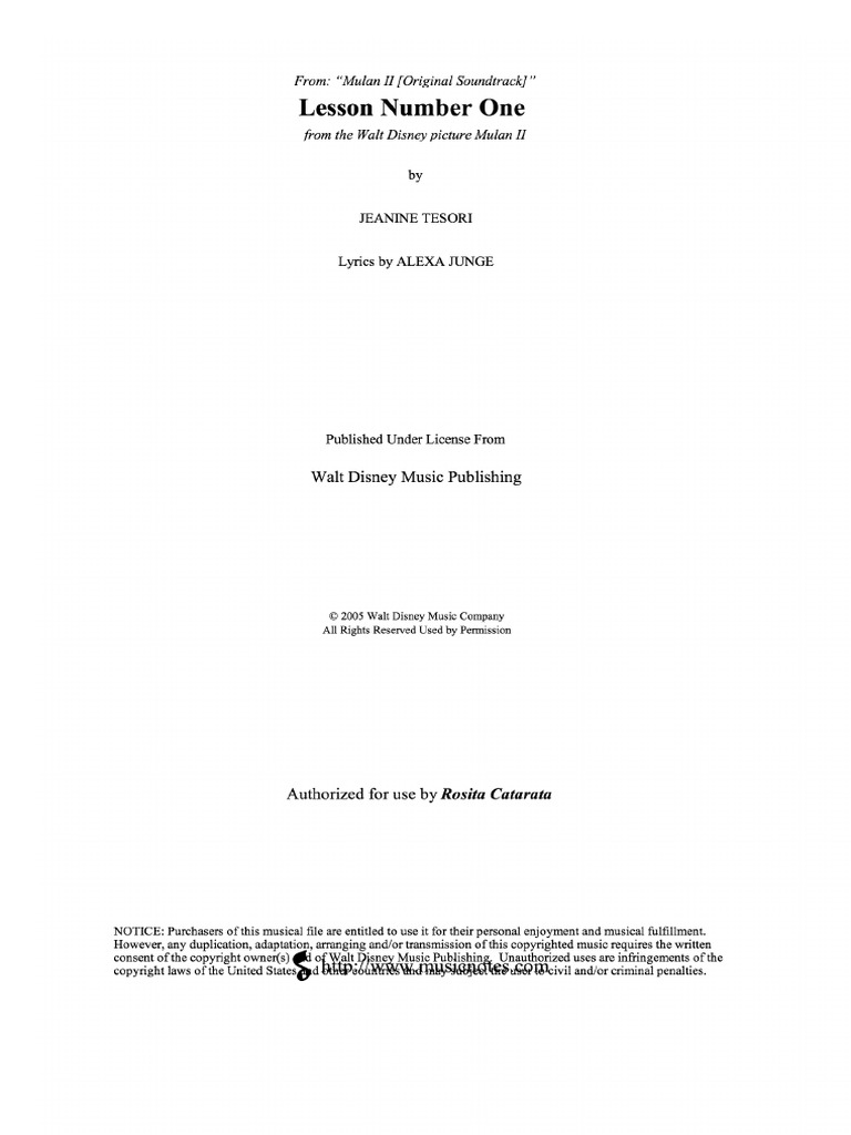 Lesson Number One | PDF