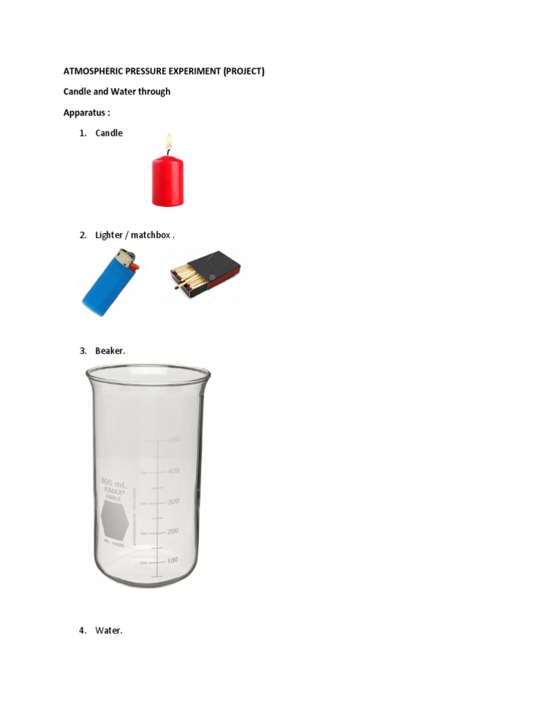 Atmospheric Pressure Candle Experiment | PDF | Science & Mathematics