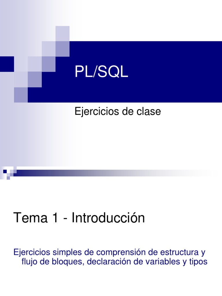PLSQL - Ejercicios Vistos - Final | PDF | Pl / Sql | SQL