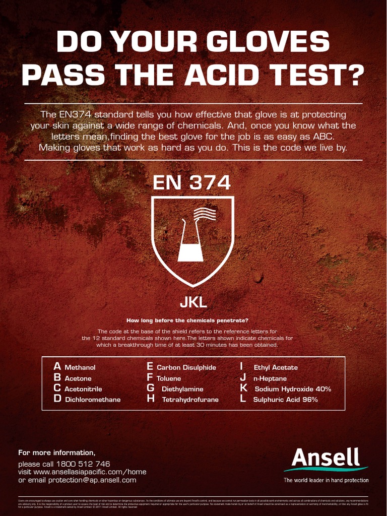 Do Your Gloves Pass The Acid Test?: A B C D E F G H I J K L | PDF