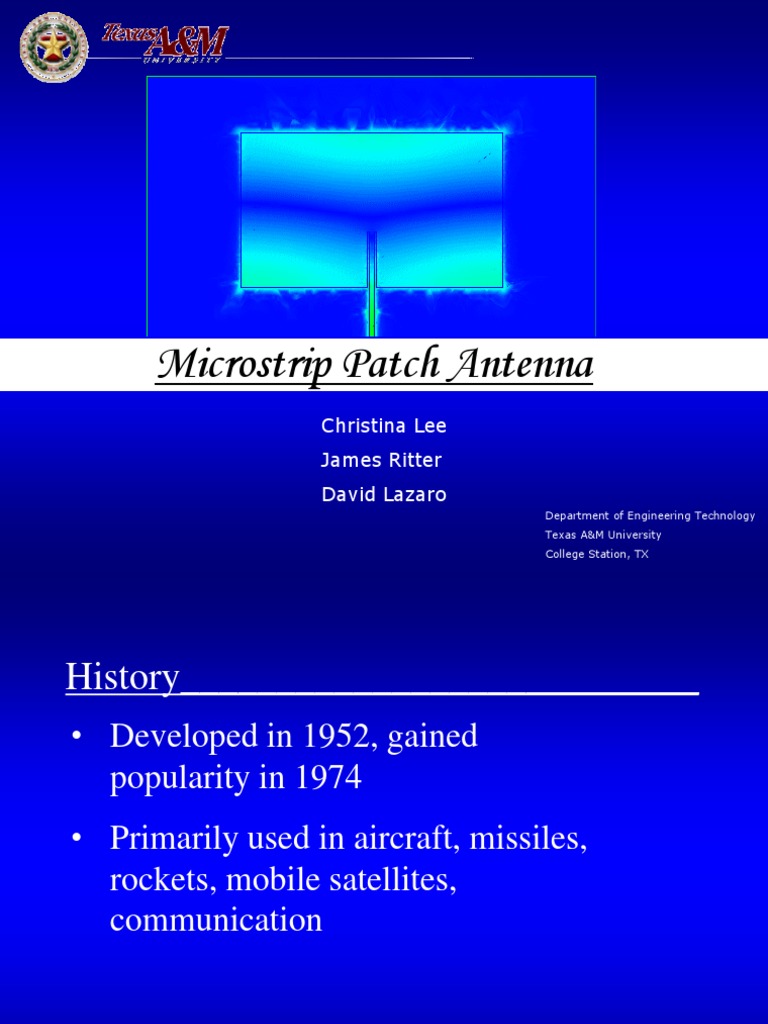 Micro Strip Patch Antennas | PDF | Antenna (Radio) | Telecommunications ...