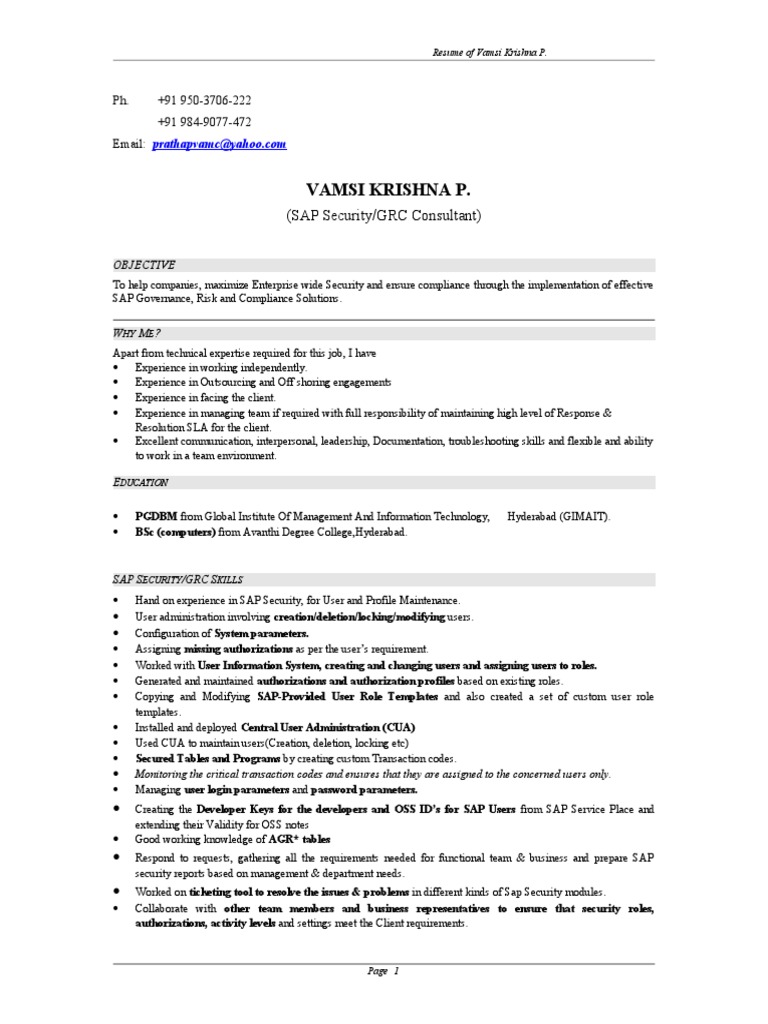 Vamsi Resume Security20391295284112 | PDF