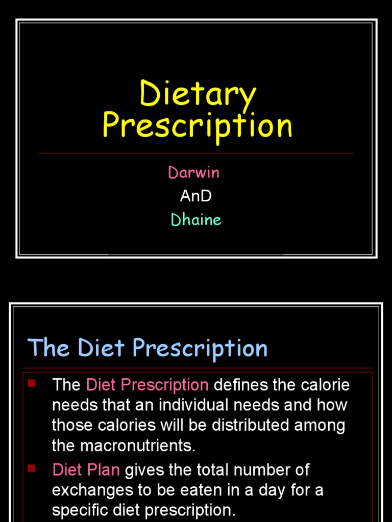 Dietary Prescription | PDF | Carbohydrates | Calorie