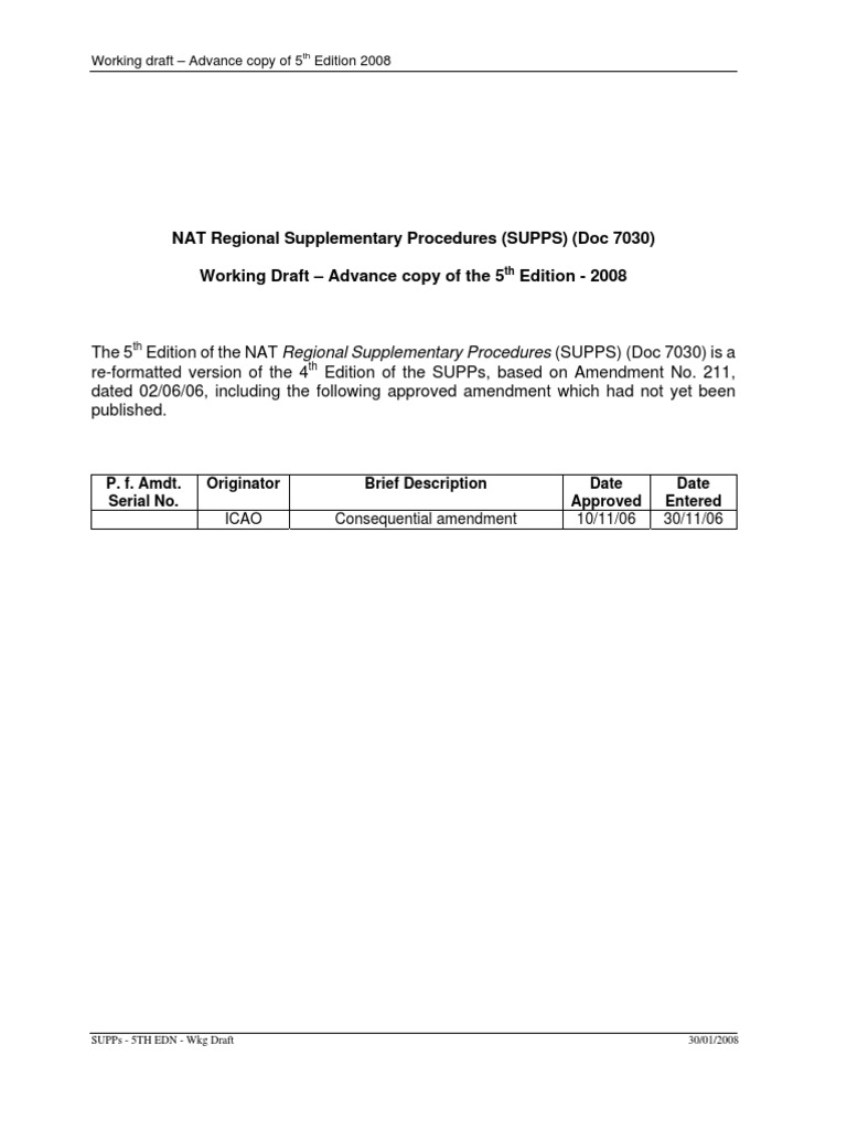 NAT Regional Supplementary Procedures | PDF | Transponder (Aeronautics ...
