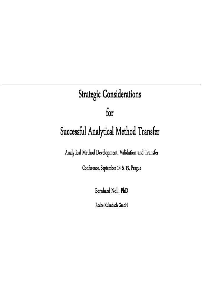 Analytical Method Transfer | PDF | Biopharmaceutical | High Performance ...