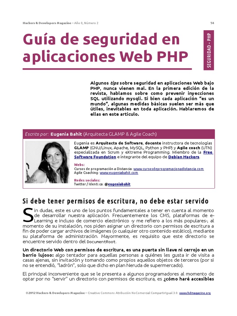 Guía de Seguridad en Aplicaciones Web PHP | PDF | Php | Comillas