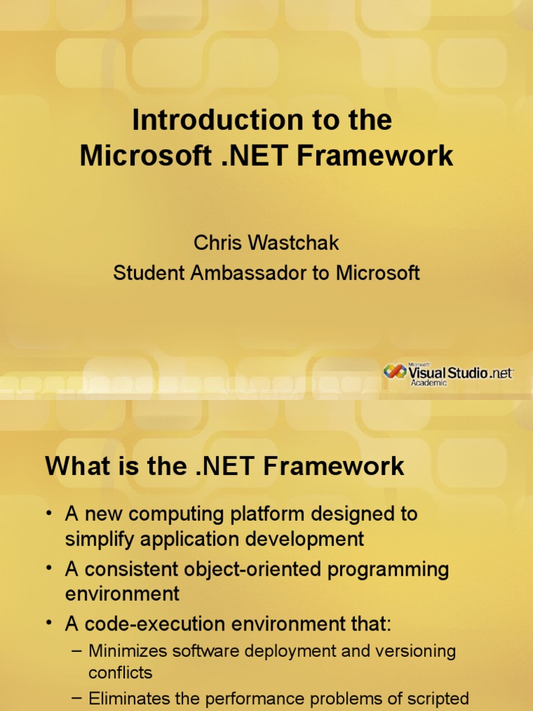 Introduction To The Microsoft Net Framework Pdf Runtime System Object Oriented Programming 1796
