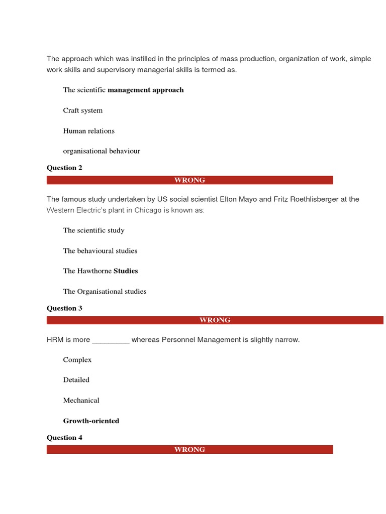 HR Questions Mcqs | PDF | Employment | Human Resource Management