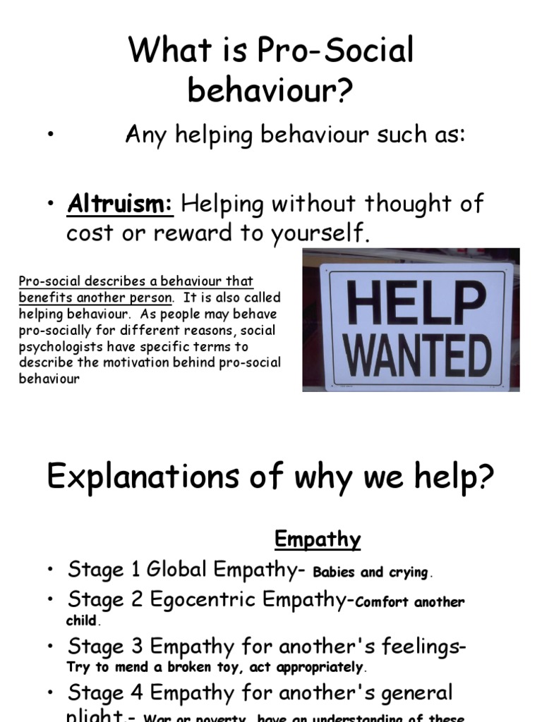 Understanding Pro-Social Behaviour and Factors Affecting Helping Others ...
