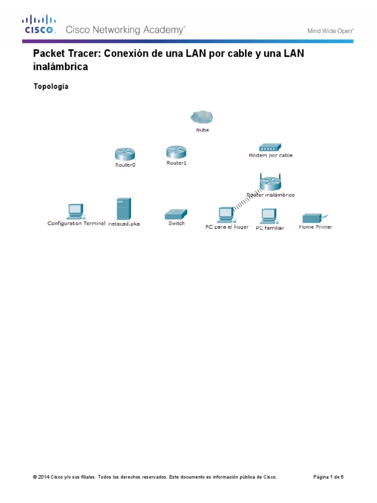 4.2.4.5 Packet Tracer - Connecting A Wired and Wireless LAN Instructions | Descargar gratis PDF ...