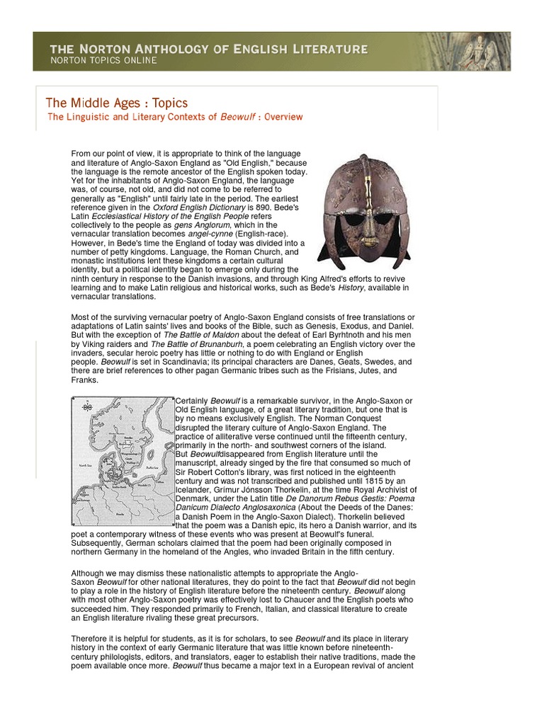 An Introduction To Beowulf From The Norton Antohology of English ...