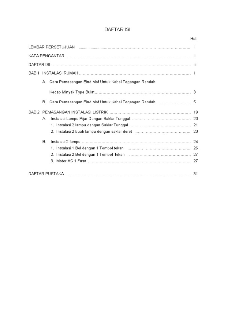 Contoh Daftar Isi Proposal | PDF