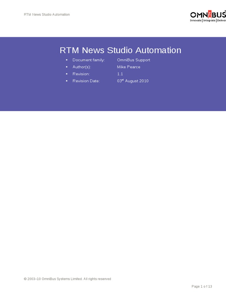 2010-08-03 RTM News Studio Configuration | PDF | Port (Computer ...