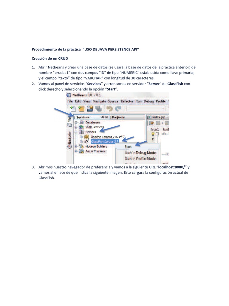 Practica 1 - JSP | PDF | Páginas del servidor Java | Servlet Java
