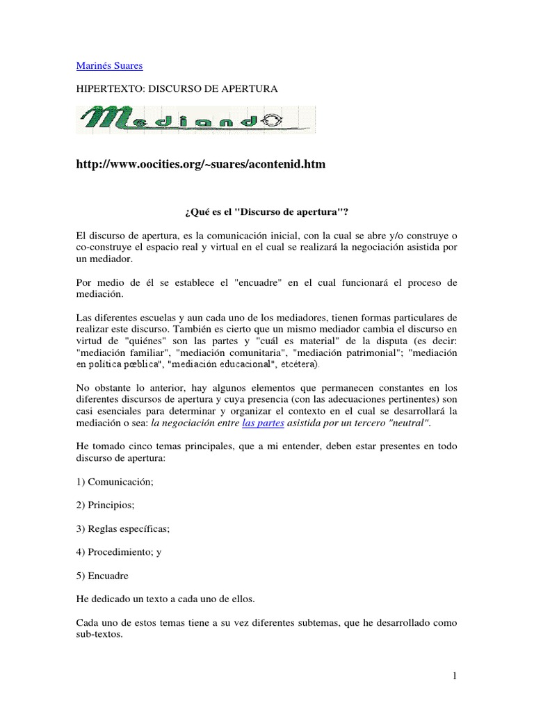 Suarez Marines | PDF | Mediación | Palabra
