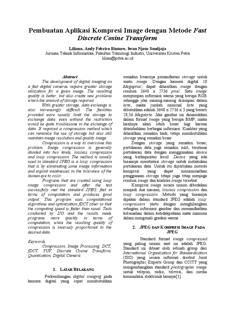Aplikasi Kompresi Gambar Efisien | PDF