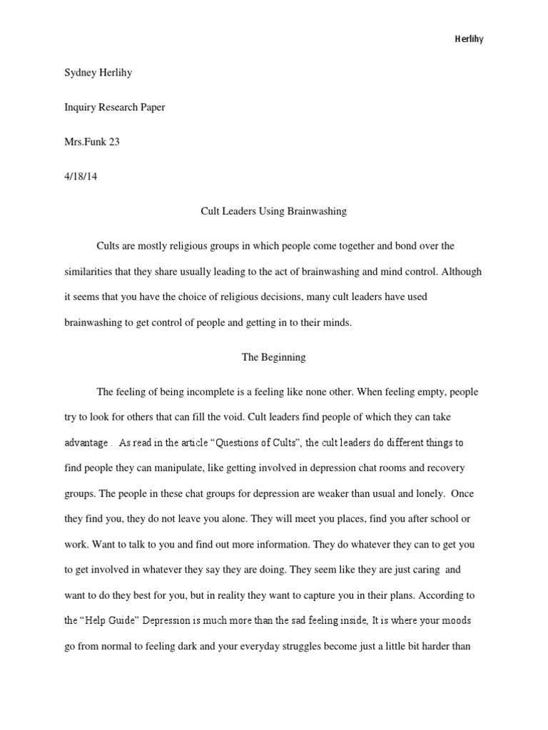 Cult Leaders Using Brainwashing | PDF | Mind Control | Depression (Mood)