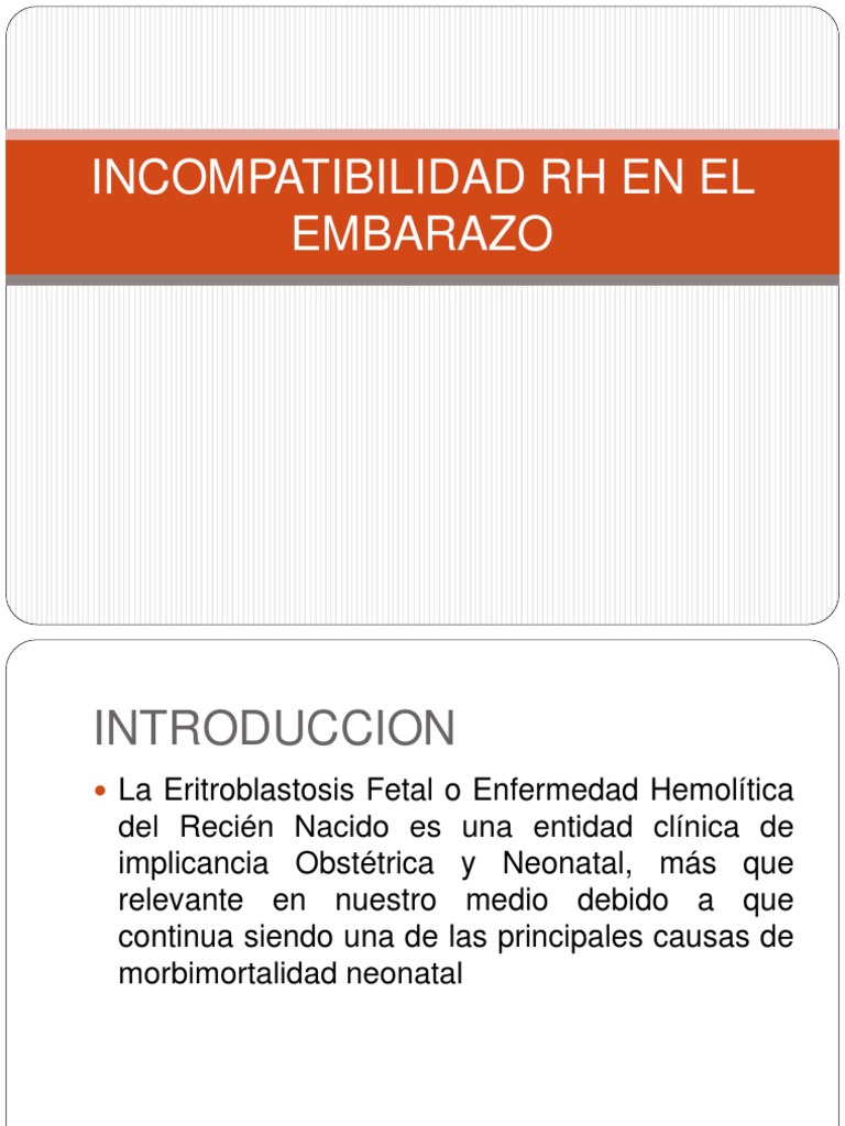 Incompatibilidad RH en El Embarazo | PDF | Tipo de sangre | Hematología