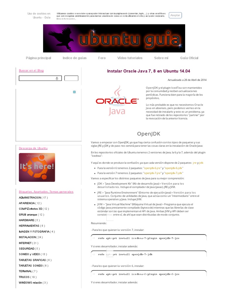 Ubuntu-Guia - Instalar Oracle Java 7, 8 en Ubuntu 14 | PDF | Java ...